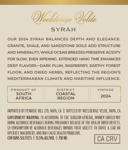 Buy Weelderige Velde 2024 Syrah – Firstleaf
